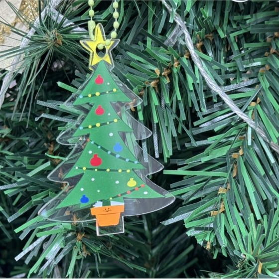 Christmas Tree Ornaments Printed by Our UV Flatbed Printer 3040 Model!