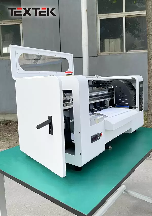 中国 A3 DTF 打印机与 Epson Dual XP600 打印头--Textek A3 DTF 衬衫打印机工厂